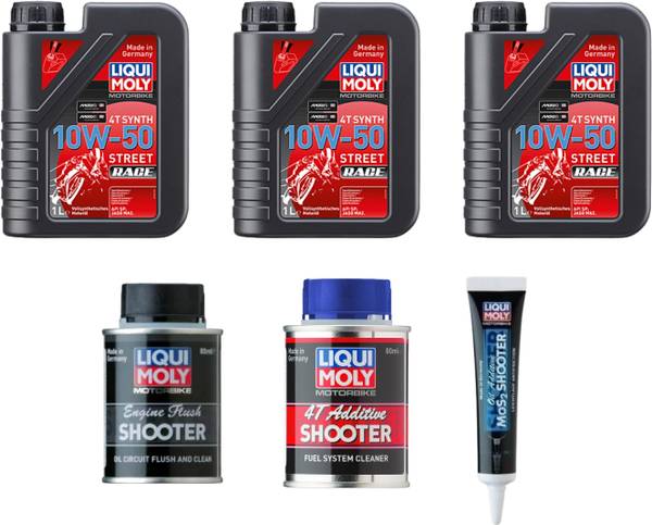 Liqui Moly 10W50 Street Race, MOS2 Shooter, 4T Additive Shooter, Engine Flush Shooter High ...