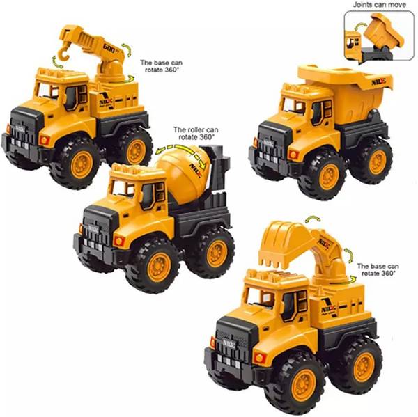 DEUSON ECOM Jcb Toy Excavator, Dump , Cement Truck and Crane play set ...