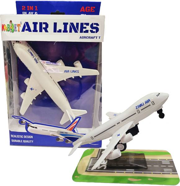KOBBET 2-in1 Airlines airplane Toy Plastic Plane |Friction Powered ...