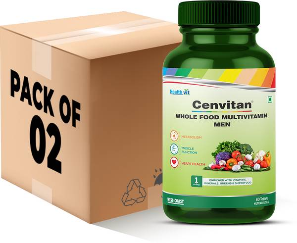HealthVit Cenvitan Plant Based Whole Food Multivitamin for Men 60 ...