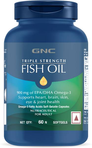 GNC Triple Strength Fish Oil - 1500 mg with 900 mg of EPA/DHA Omega 3s ...