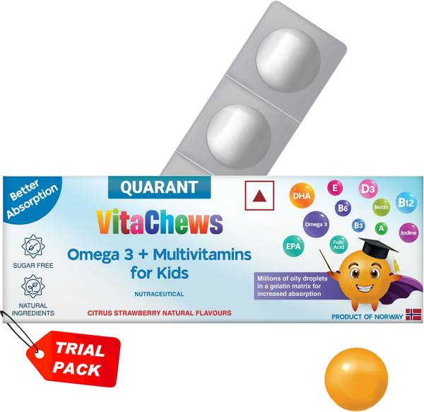 QUARANT VitaChews Kids Omega 3 Fish Oil DHA & EPA + Multivitamin, Brain ...