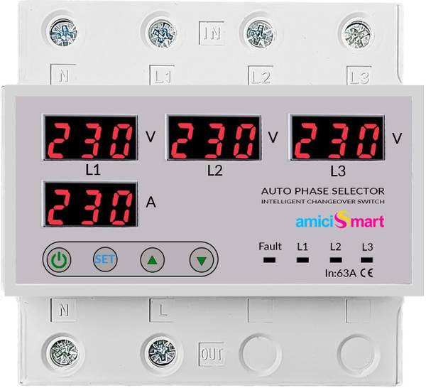 amiciSmart Intelligent 3 Phase to 1 Phase Selector/Changeover Switch ...