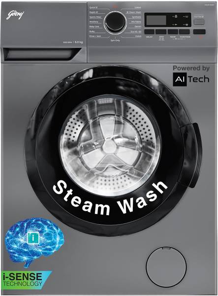 Godrej 6 kg 5 Star, AI Tech, Steam Wash Fully Automatic Front Load ...