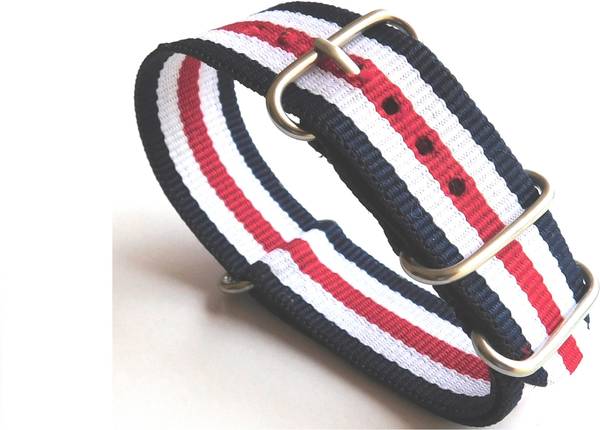 STECH 20mm Nylon Nato Strap For Watch 4 Rings (Blue / White / Red) 20 ...