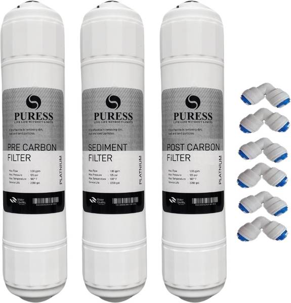 PURESS PLATNIUM Inline Pre Carbon, Sediment & Post Carbon Filter Set ...