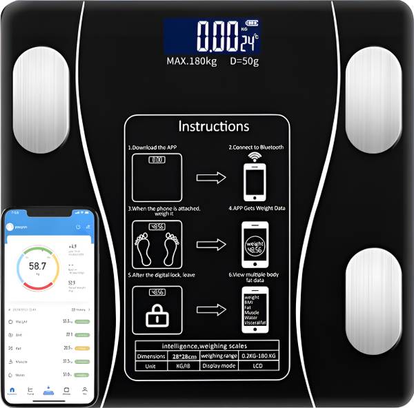 PN-AUK Smart Connected Electronic Digital Weighing Scale / BMI Scale ...