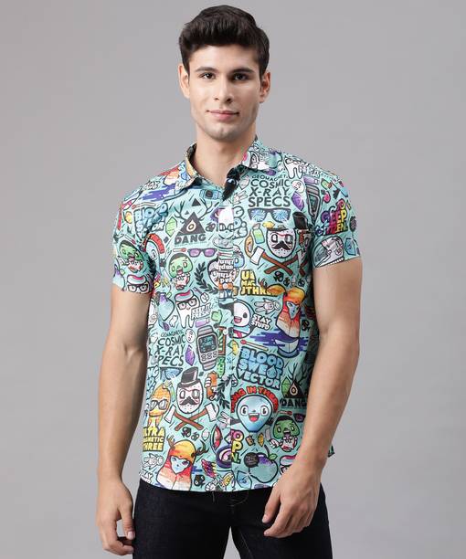 Icy Blue Printed Shirts - Buy Icy Blue Printed Shirts online at Best ...