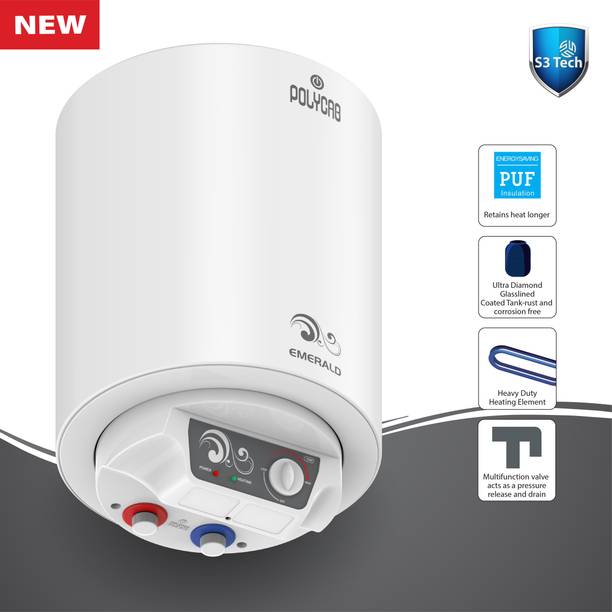 Polycab 10 L Storage Water Geyser (EMERALD STORAGE WATER HEATER |ELECTRIC GEYSER |10-LITRE 2KW ...
