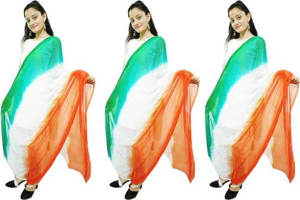 Tricolour Dupatta - Buy Tricolour Dupatta online at Best Prices in ...