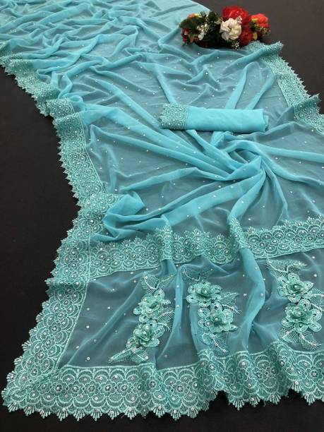 Sky Blue Saree - Buy Sky Blue Saree online at Best Prices in India ...