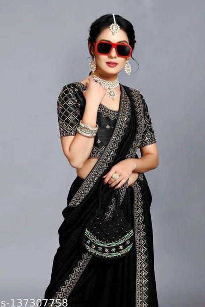 Modern Black Sarees - Buy Modern Black Sarees online at Best Prices in ...