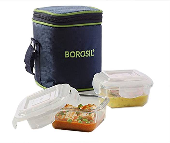 Flipkart.com | Borosil Glass Tiffin Set 2 Containers Lunch Box