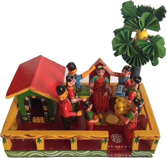 House Of Handicrafts Kondapalli - Seemantham set Showpiece - 20 cm ...