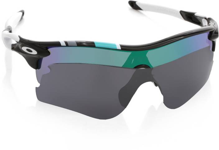 Buy Oakley Wrap Around Sunglasses Violet Green For Men Online Best