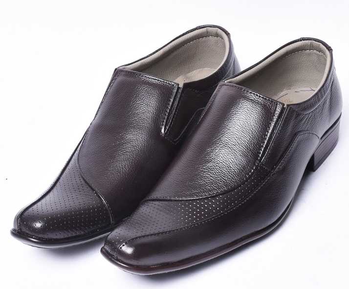 Black Pure Leather Formal Loafer Shoes For Men Xarder