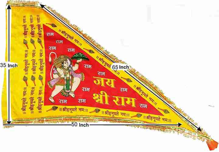 JASORIYA HanumanJi Flag Triangle Outdoor Flag Large Size Hanuman Jhanda ...