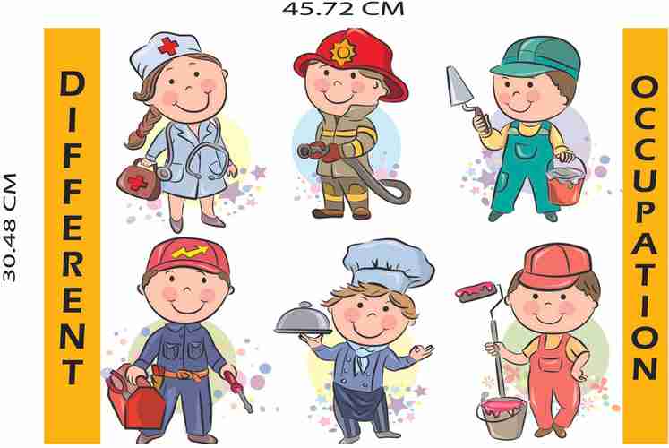 Educational Poster for kids|Different Occupation|Cartoon Sticker Poster ...
