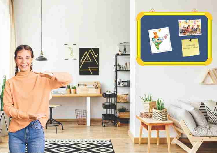 WRITING AND DISPLAY Pin-up display board for office & school ...