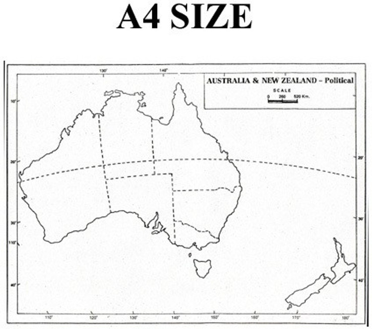 Blank map of australia and new zealand