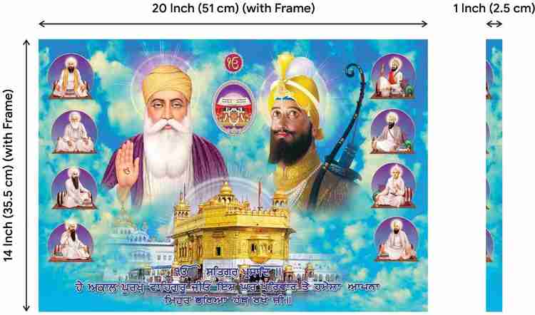 Art Amori 11 Gurus Of Sikhs Canvas Painting Digital Reprint 20 inch x ...