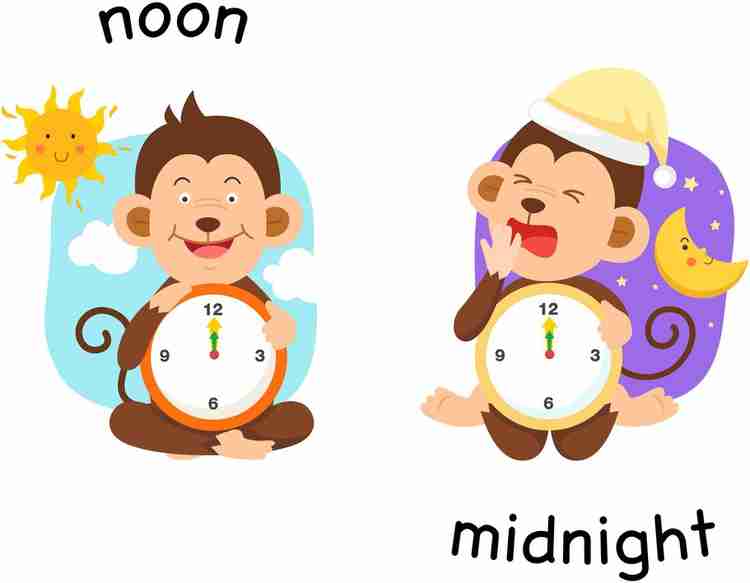 difference between noon and midnight |poster for kids|alphabest posters ...