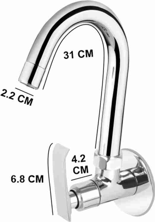 Inkart Brass Metal With Chrome Platting Luxurious Bib Tap Bathroom ...