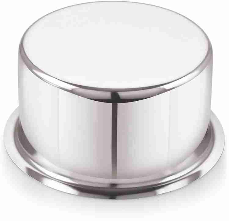 Stainless Steel 22 Gauge Patila Flat Bottom Tope with Lid 1 L capacity ...
