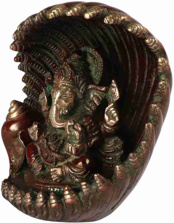 Kartique Lord Ganesha in Seep with Shankh Idol Statue | Ganpati Bappa ...