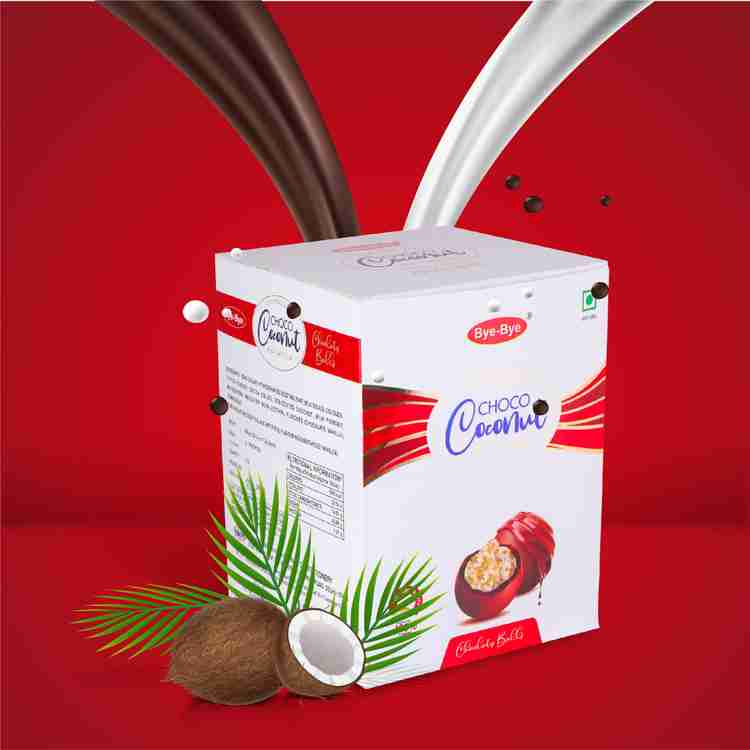 Bye-Bye Bye Bye Choco Coconut Toffee 900 gm x 4 Box Narial Candies Pack ...