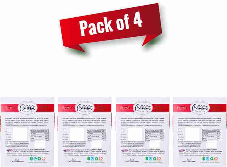 Bye-Bye Bye Bye Choco Coconut Toffee 900 gm x 4 Box Narial Candies Pack ...