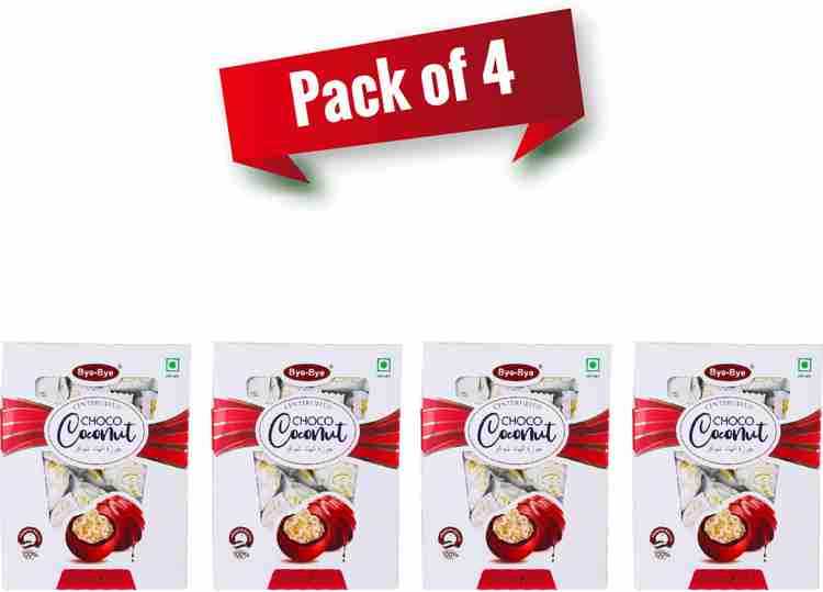 Bye-Bye Bye Bye Choco Coconut Toffee 900 gm x 4 Box Narial Candies Pack ...
