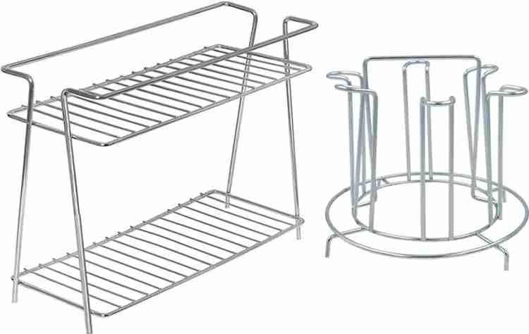 Oc9 Stainless Steel Spice Rack 2 Shelf / Masala Stand & Glass Stand ...