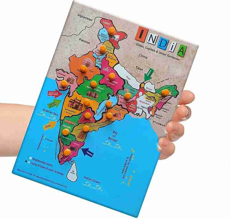 AMUSING India Map for Kids with States and Their Capitals Educational ...