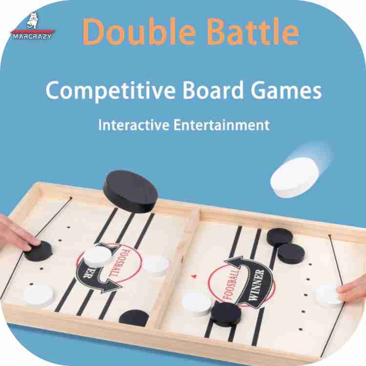 MARCRAZY Fast Paced String Carrom Board - Finger Slingshot Puck Game ...