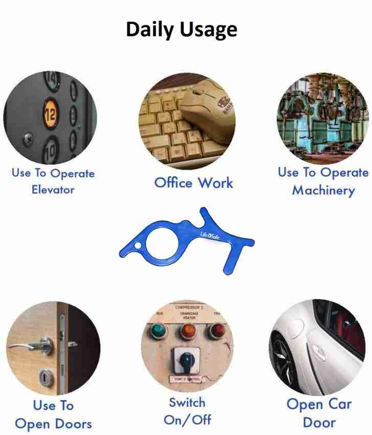 lifeosafe Hands-Free Clean Touch Safety Key Key Chain Price in India ...