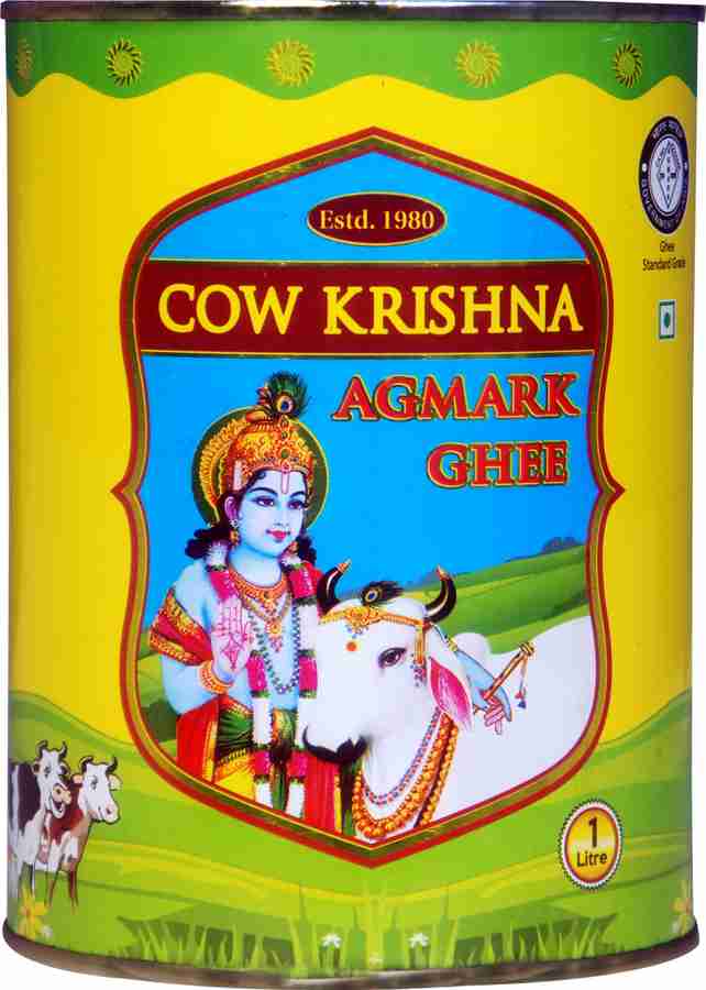 Cow Krishna Agmark Ghee-Pure Cow Ghee 1L TIN (Pack of 2) 2 L Tin Price ...