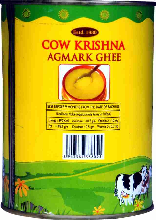 Cow Krishna Agmark Ghee-Pure Cow Ghee 1L TIN (Pack of 2) 2 L Tin Price ...