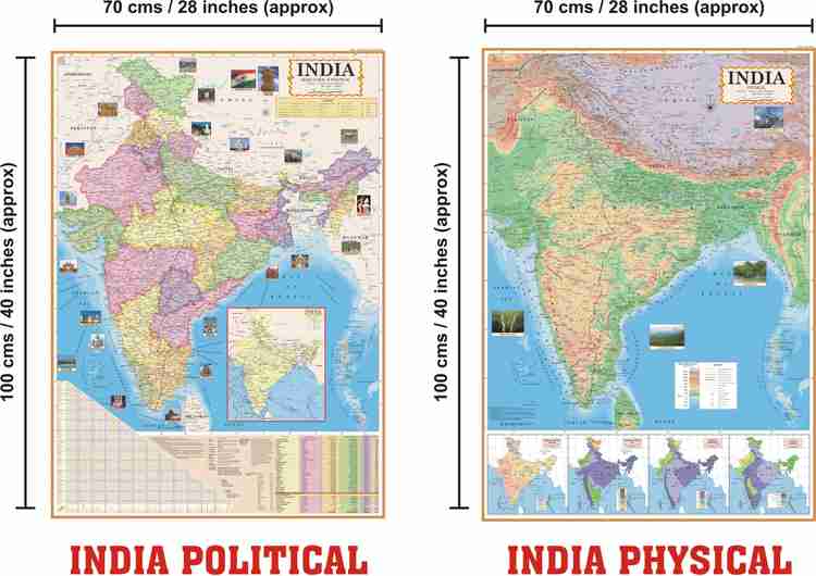 (PACK OF 7) UTTAR PRADESH STATE POLITICAL MAP, INDIA AND WORLD ...