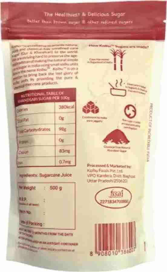 kolhu Natural Khandsari Sugar 5KG (Pack of 10, 500g Each) Sugar Price ...