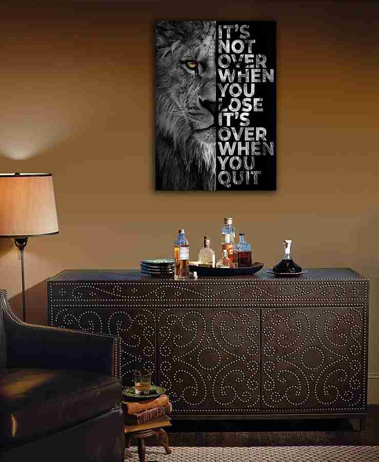Motivational Office Wall Art-Black and White Lion Inspirational Poster ... Motivational Office Wall Art-Black and White Lion Inspirational Poster ...
