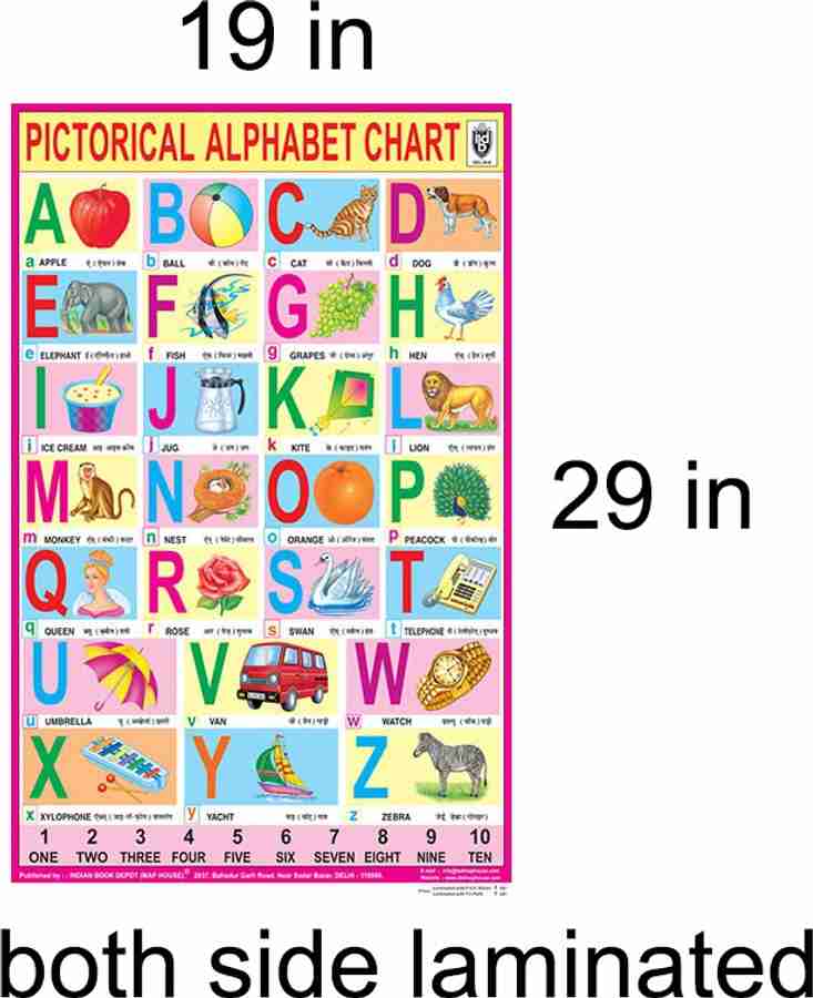 Pictorial English Alphabet Chart Without Pvc Rollers StudyClassroom ...