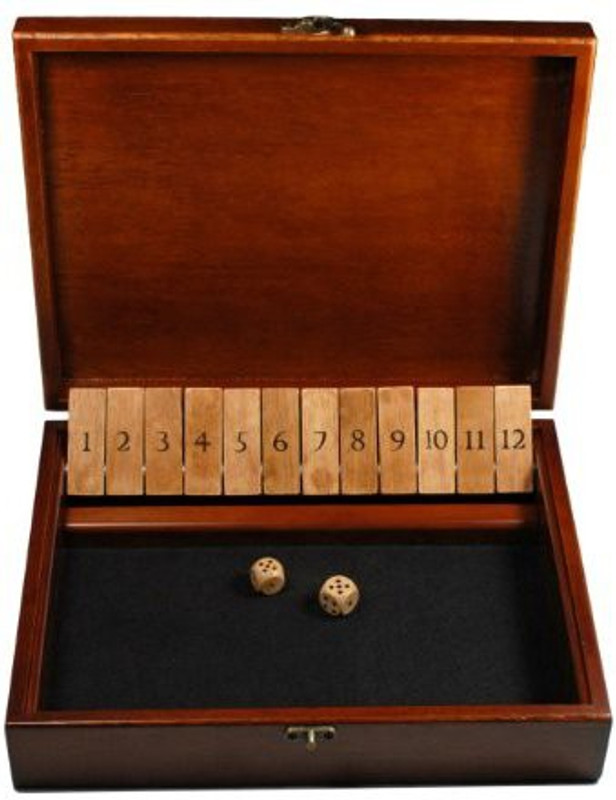 Buy We Games Shut The Box With 12 Numbers In An Old World Styled Wood ...