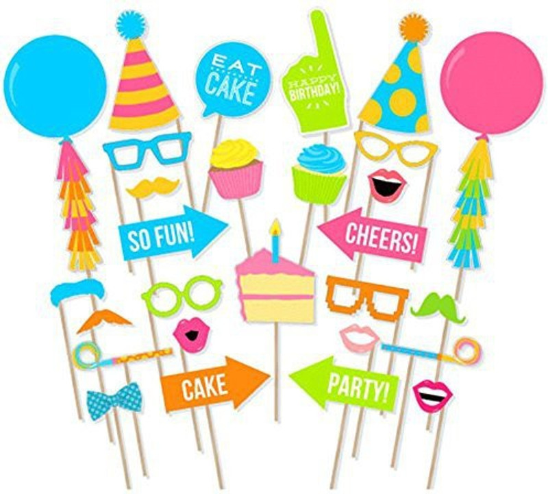 Buy Party Propz Happy Birthday Theme Photobooth Props 30 Pcs Photo