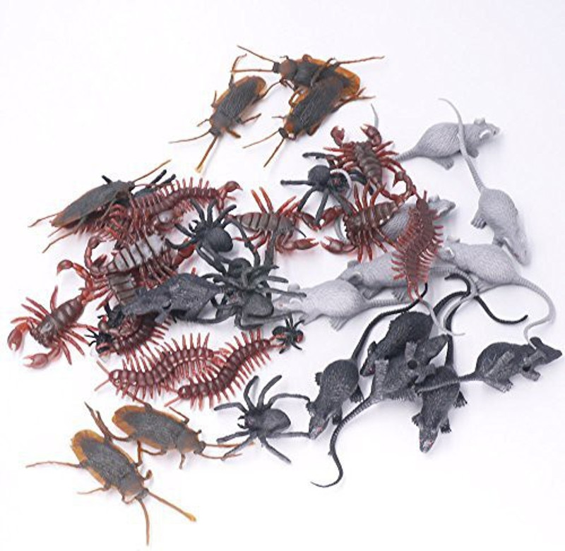 Buy Adam Victor 40 Pieces Plastic Realistic Insects/Bugs - Fake Mice ...