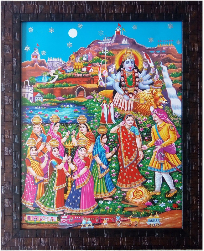 Buy Art Collection Goddess Durga Durga Maa Photo Frame For Wall Mata ...