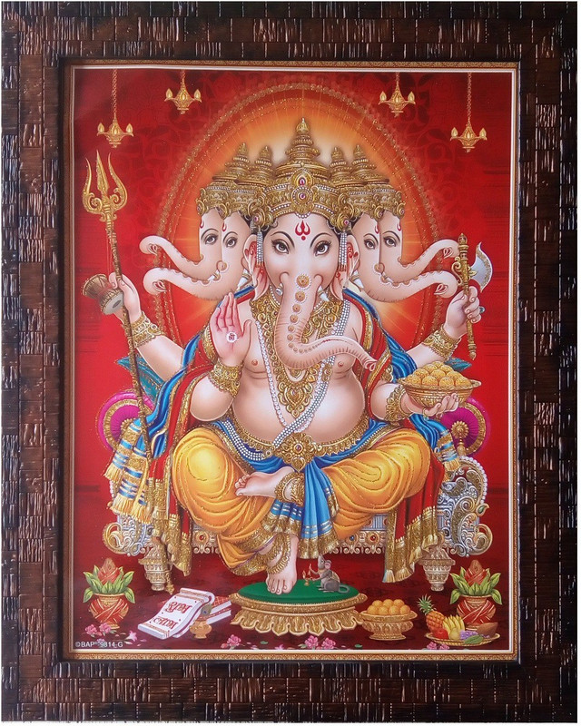 Buy Art Collection Lord Ganesha Ganpati Ganesh Ji Painting Photo Frame ...