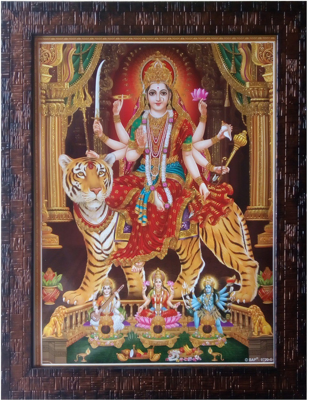 Buy Art Collection Durga Maa Photo Frame for Wall MATA Photo Durga Maa ...