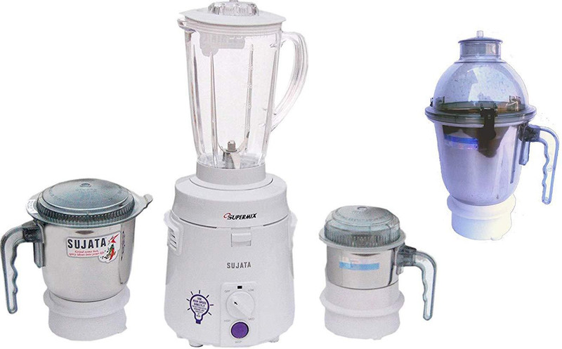 SUJATA 4 in 1 supermix 900 Mixer Grinder (4 Jars, White) - NoveltyCart