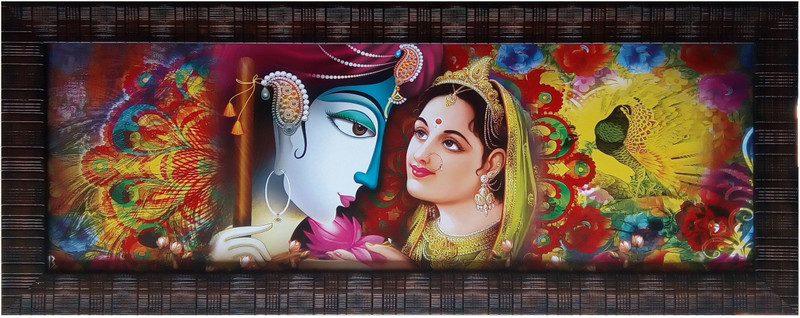 Buy Art Collection Lord Krishna Radha Krishna Painting with Frame Radha ...